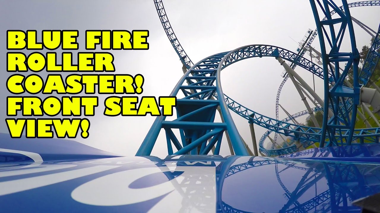 Battle of Blue Fire Roller Coaster Front Seat POV Quancheng Euro Park ...