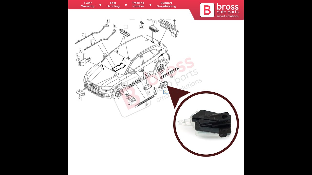 BDP1061-1 Door Warning LED Peripheral Light Left 8W0947133 for Audi A4 ...