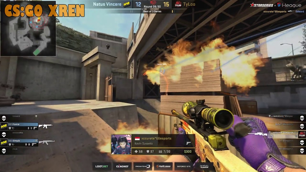 Tyloo xccurate amazing clutch vs NaVi [CS:GO StarLadder] - YouTube