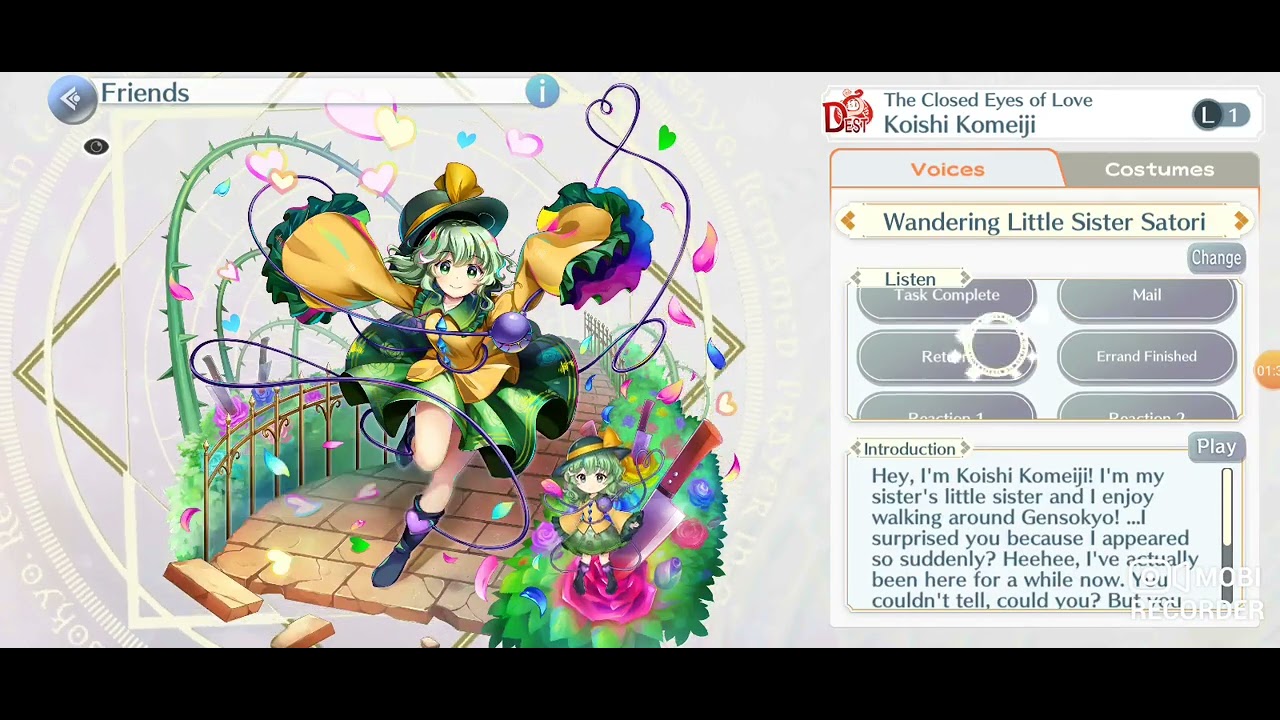 Touhou Lost Word Voice Lines - Koishi Komeiji - YouTube