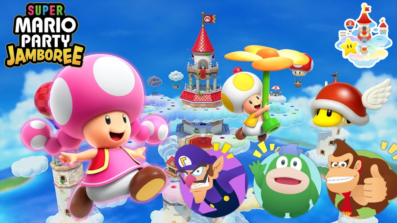 Super Mario Party Jamboree - Toadette vs Waluigi vs Spike vs Donkey ...