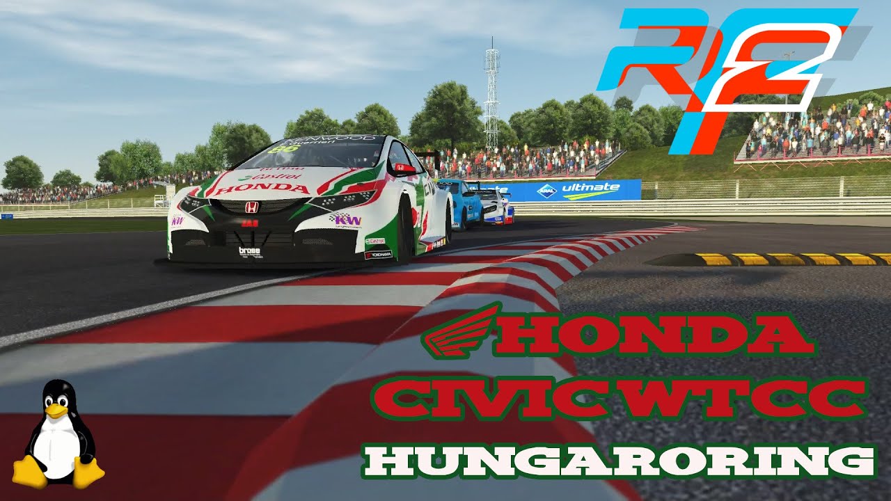 RFACTOR 2 (Linux/Proton) - Honda Civic WTCC TC1 en Hungaroring - YouTube