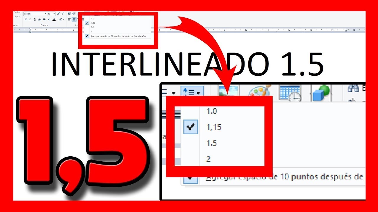 COMO PONER INTERLINEADO 1 5 EN WORD YouTube COMO PONER INTERLINEADO 1 5 EN WORD YouTube