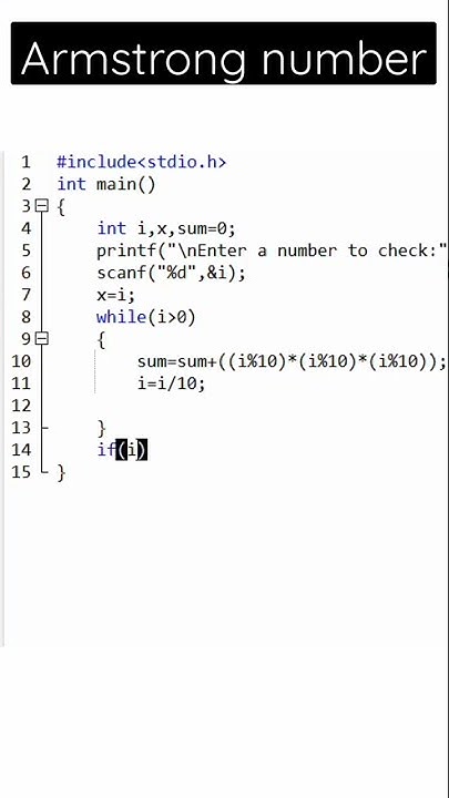 Armstrong number | c programming | #shorts #cprogramming #clanguage - YouTube