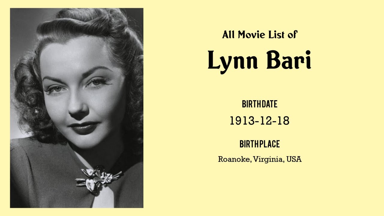 Lynn Bari Movies list Lynn Bari| Filmography of Lynn Bari - YouTube