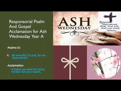 Psalm And Gospel Acclamation for Ash Wednesday Year A - YouTube