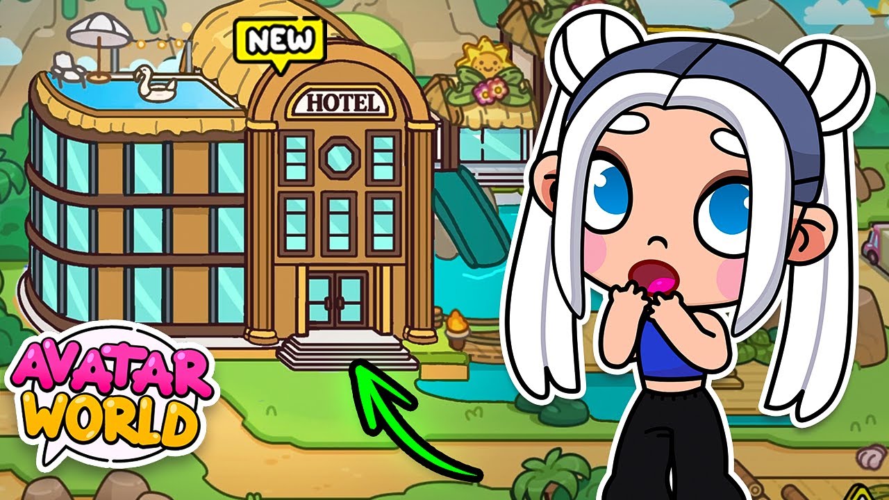 HOTEL WITH POOL AND SLIDES IN AVATAR WORLD 🏨 😱 NEW SECRETS and BUGS in ...