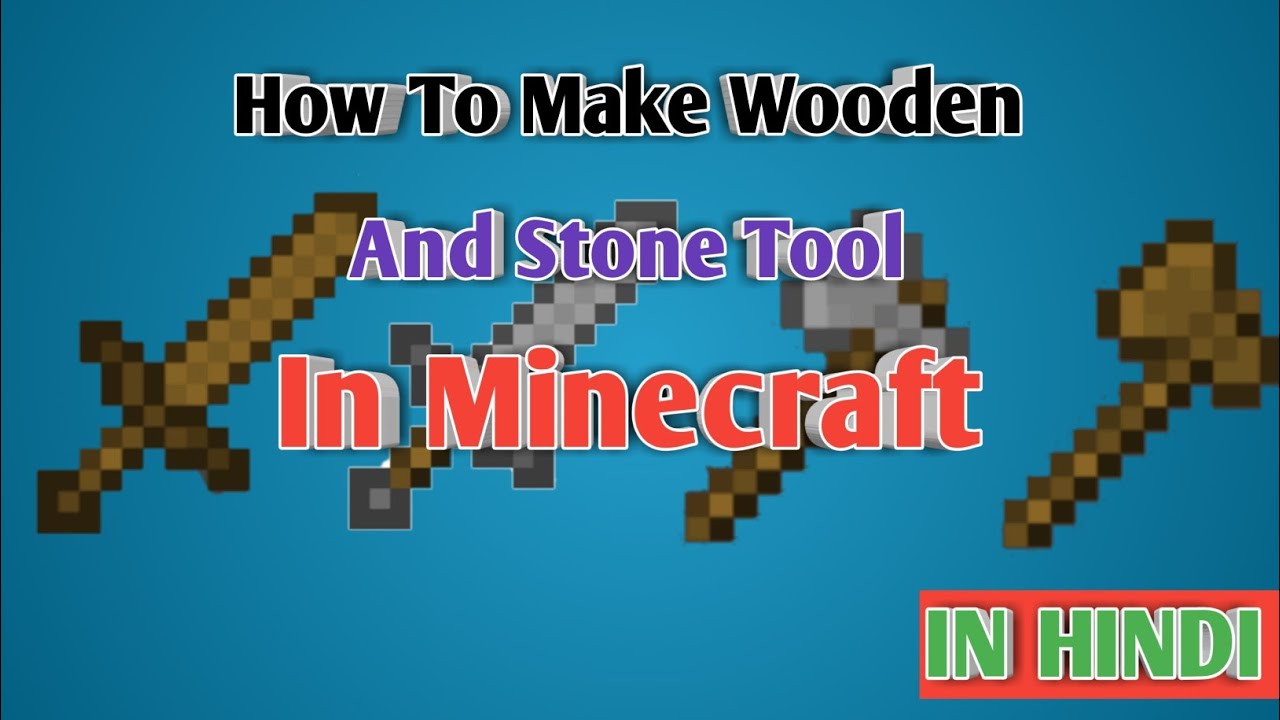 How To Make Wood And Stone Tools In Minecraft #3 - YouTube
