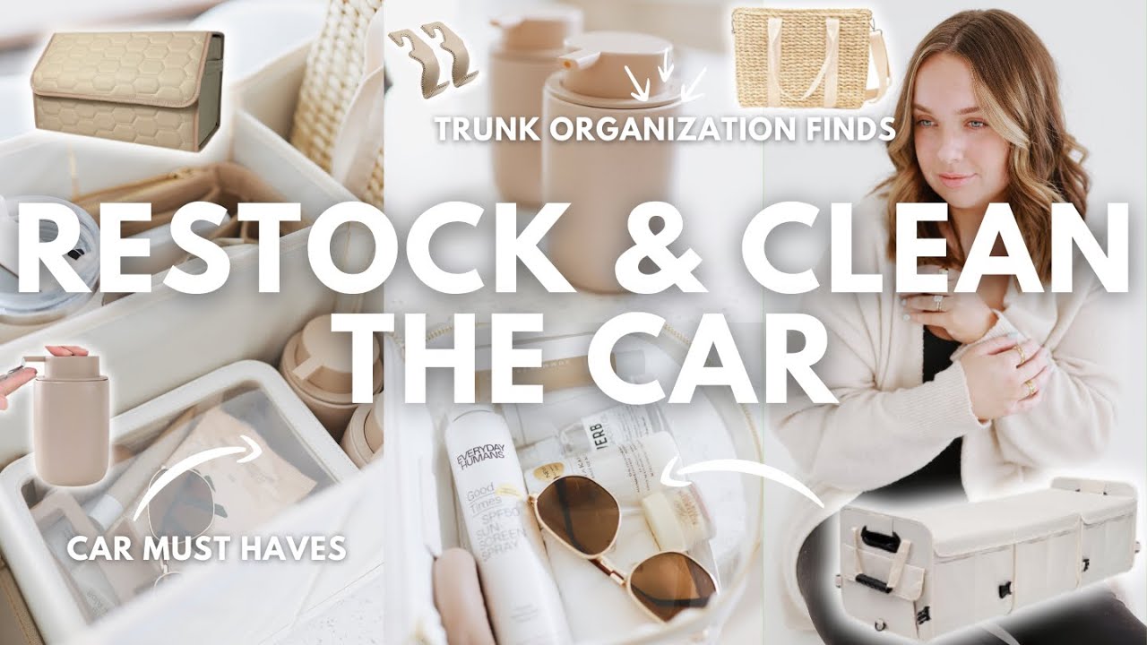 MONTHLY CAR RESTOCK & CLEAN: Amazon car must haves + trunk organization ...