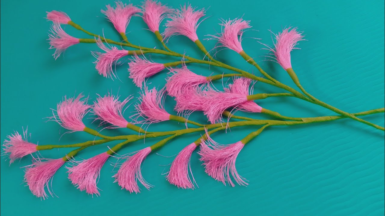 How to make Easy and Beautiful Silk Thread Flower Stick | DIY ...