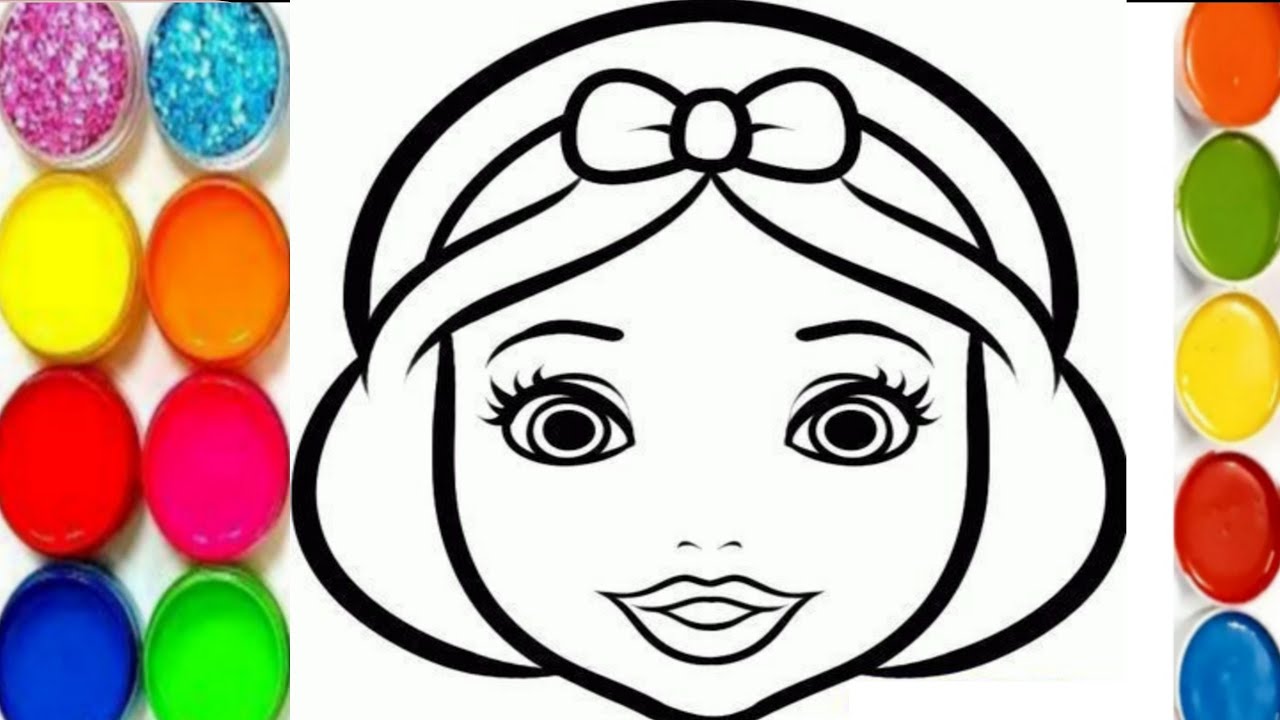 Snow White Drawing for Kids|Easy snow White Drawing and Colouring for ...