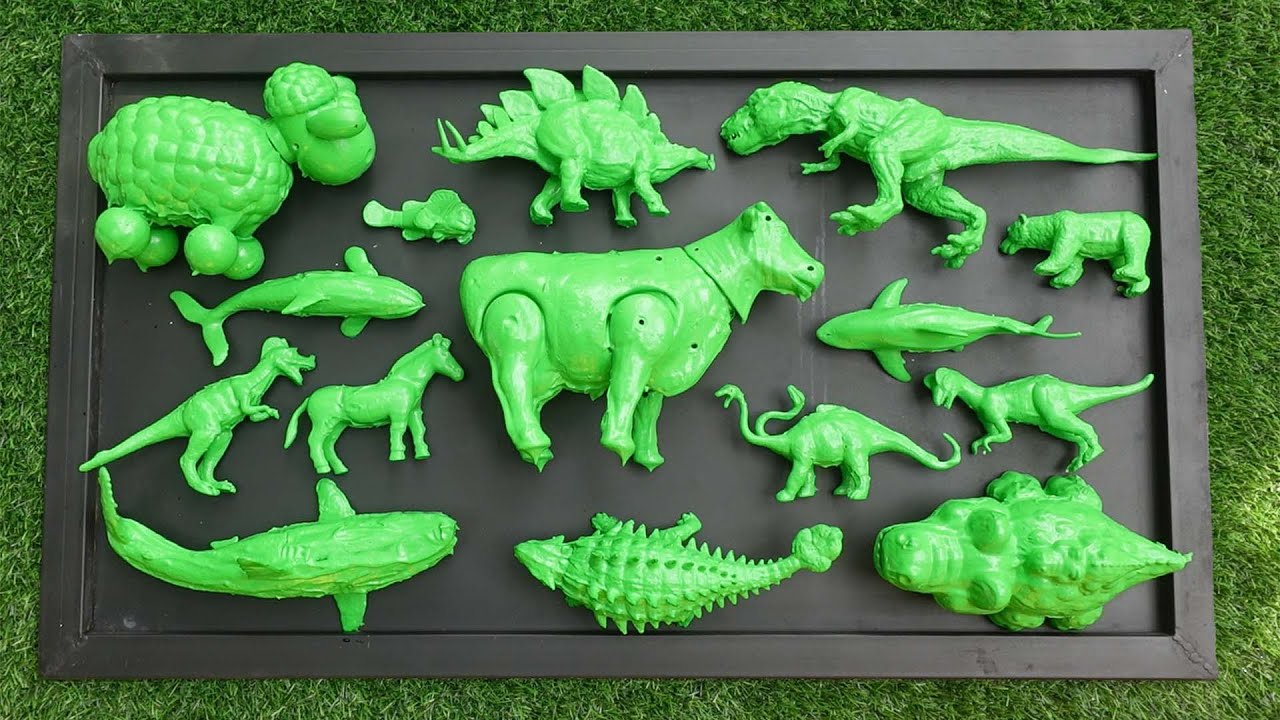 Membersihkan Mainan Hewan, Sapi, Buaya, Domba, Hiu, Paus, Zebra, Beruang, T-rex, Dinosaurus ...