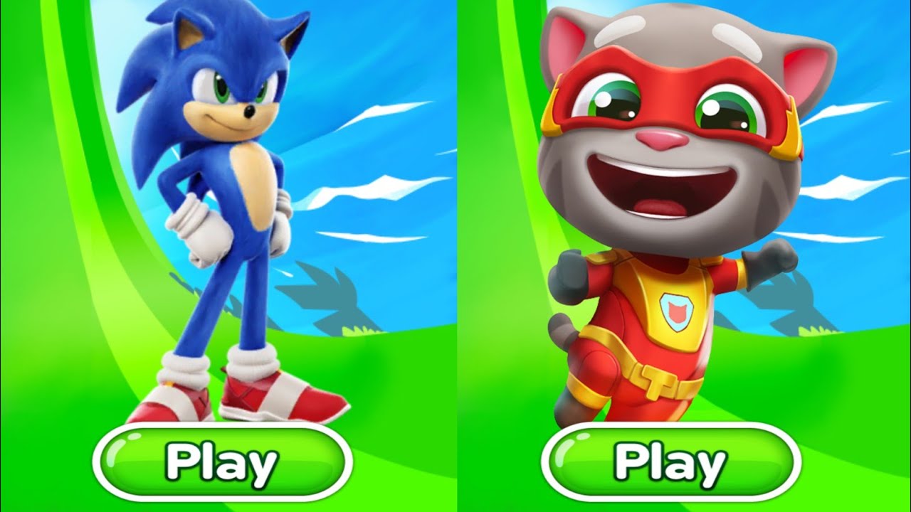 Sonic Dash - Movie Sonic Vs Talking Tom Hero dash Vs All Bosses Zazz ...