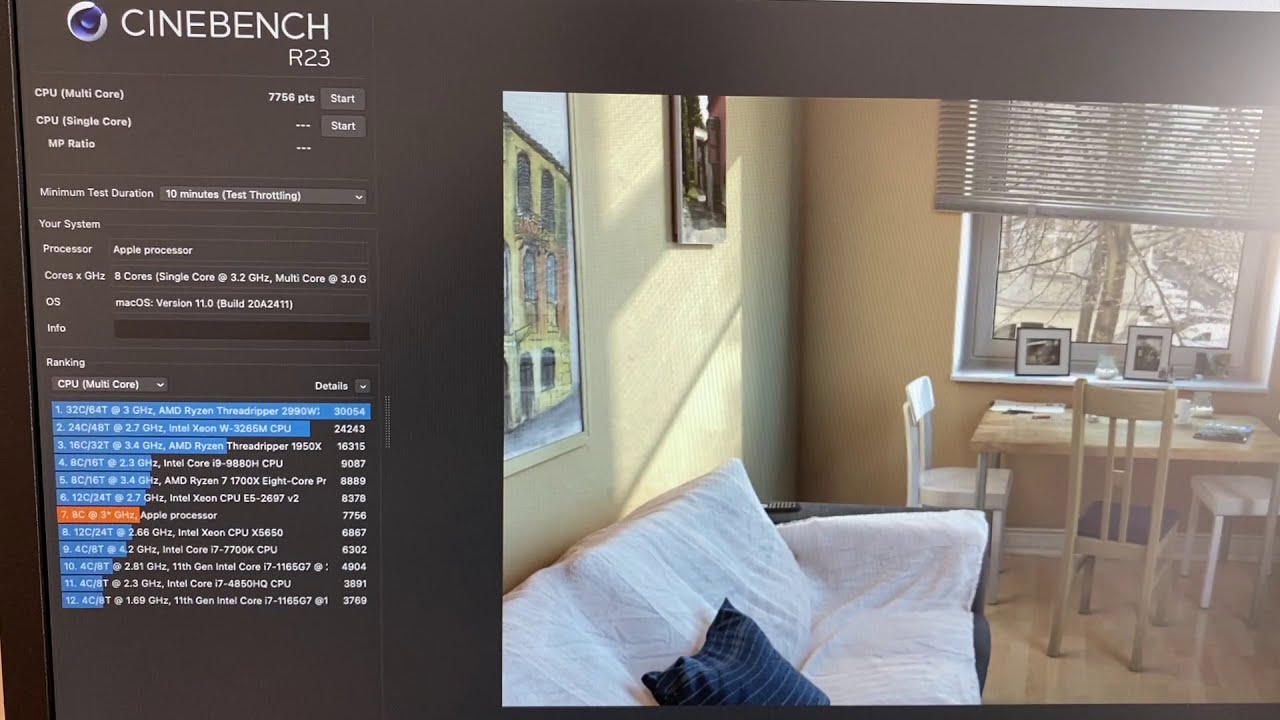 Apple Silicon Mac Mini M1 Cinebench R23 multi - YouTube