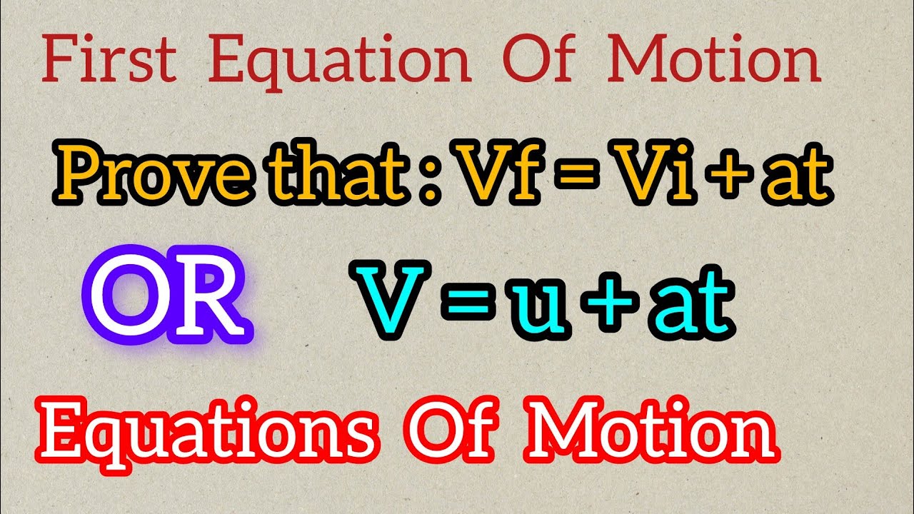 First equation of motion_prove that Vf=Vi+at_-_prove that v=u+at ...