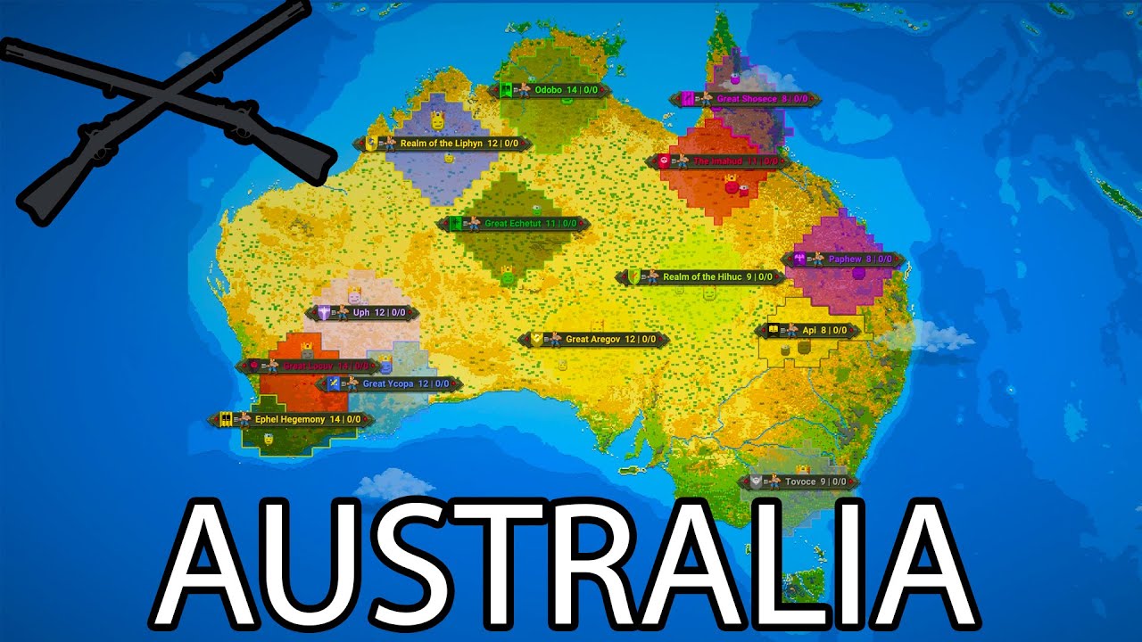 12 HOURS in 8 Minutes. Battle for Australia - Worldbox Timelapse - YouTube