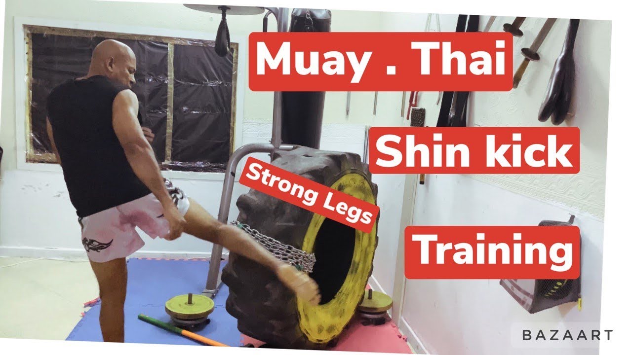 Muay Thai shin kick Training steel - YouTube