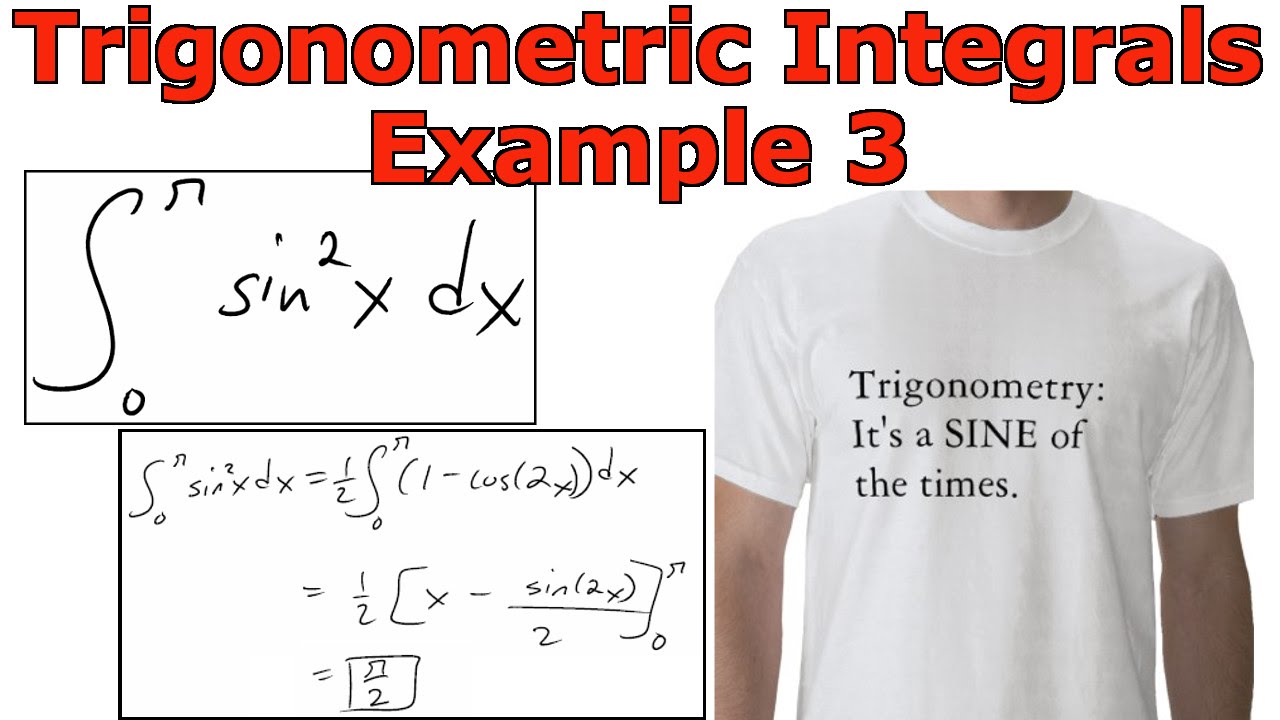 Trigonometric Integrals: Example 3: sin(x)^2 - YouTube