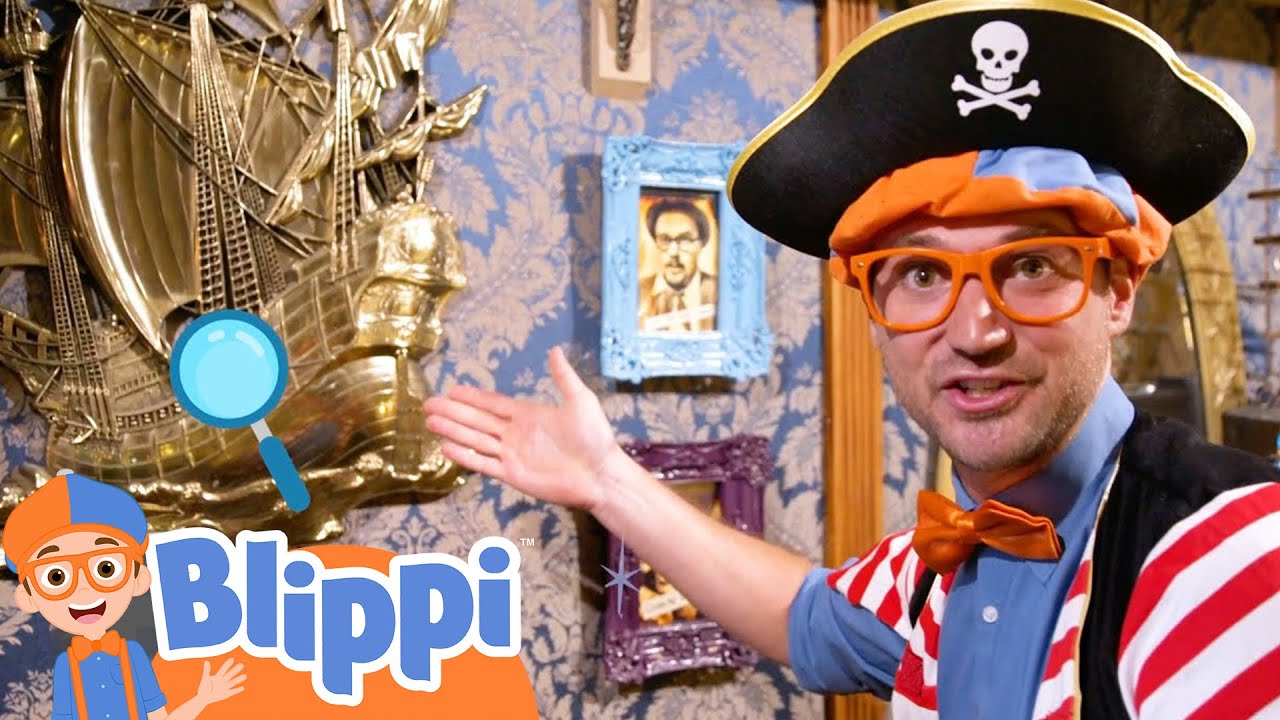 Blippi The Pirate Learns About Colors and Numbers at Kidd's Jewelry ...