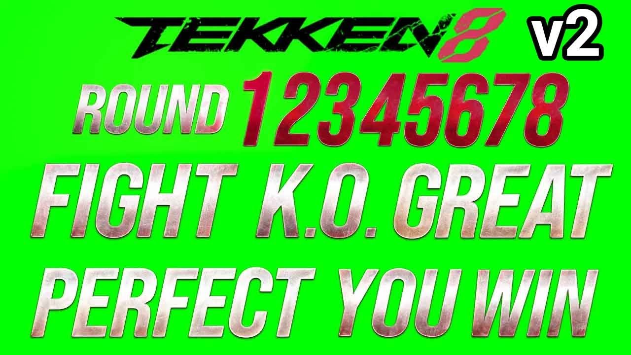 Tekken 8 fight messages green screen version 2 (rounds fight great ...