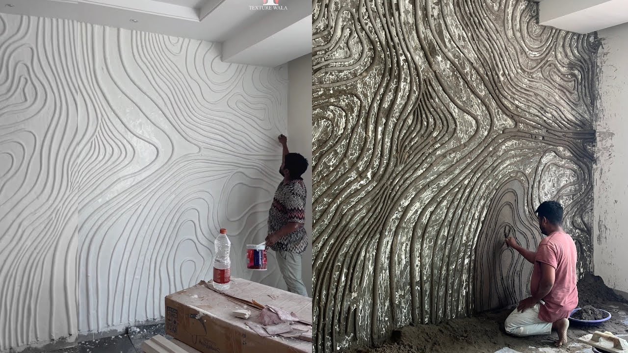 Wall texture design! Stone wall interior design: Mural wall art"Unique ...