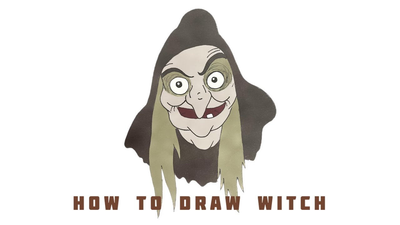 How to Draw the Malevolent Witch from Snow White: Colored Drawing for ...