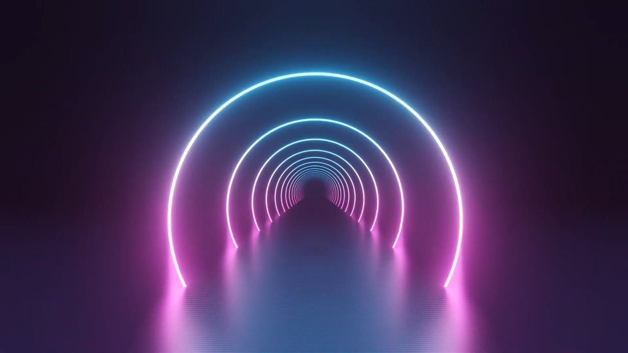 Neon Ring Background Video, Blue Purple Tunnel Motion Background Loop ...