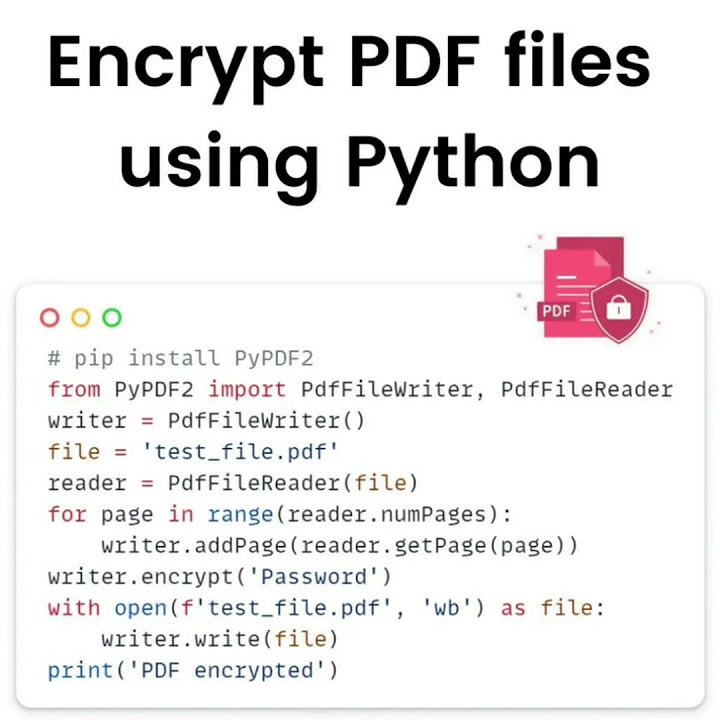 Encrypt Pdf Files Using Python Coding Phython Programminglanguage Youtube