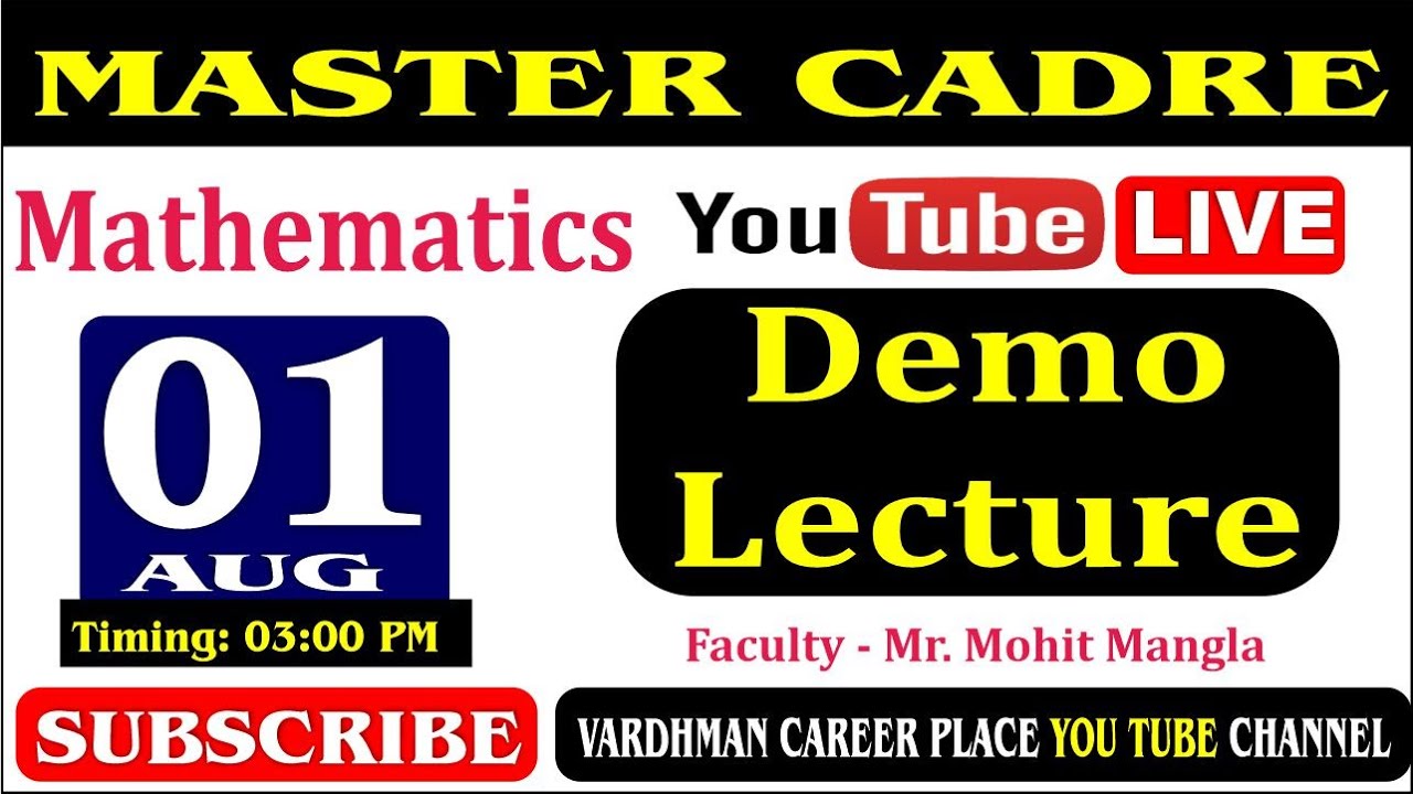Demo Class lecture 1 | Mathematics Master Cadre - YouTube