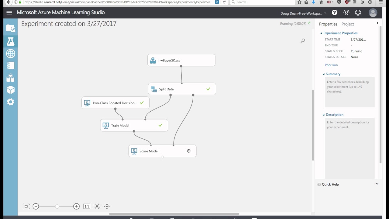 Getting started with Azure and an example experiment - YouTube