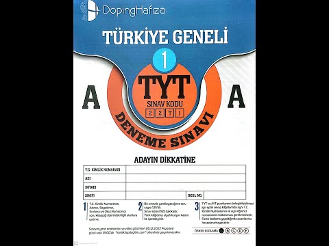 DOPİNG HAFIZA TÜRKİYE GENELİ 1. DENEME SINAVI SORU ÇÖZÜMLERİ 27.02.2023