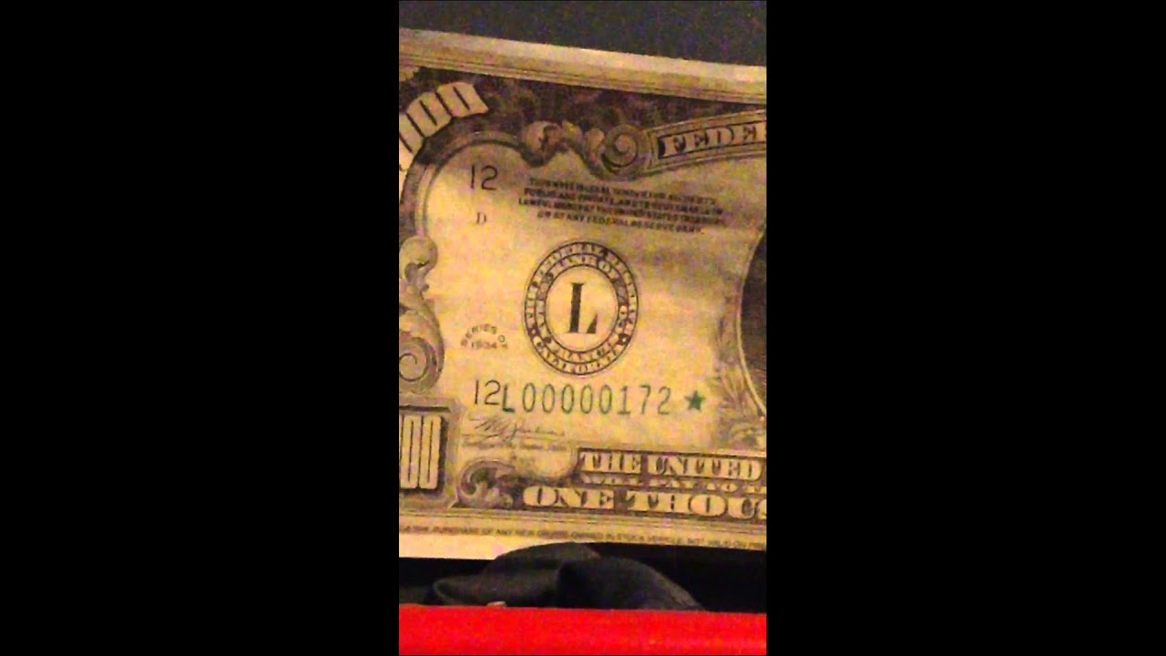 My 1000 dollar bill (fake) - YouTube