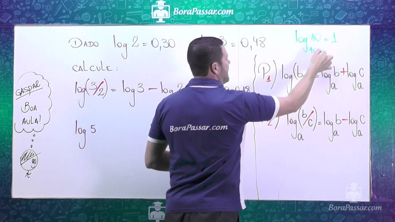 Resolução de exercício de logaritmo - Calcular log (3/2) - YouTube