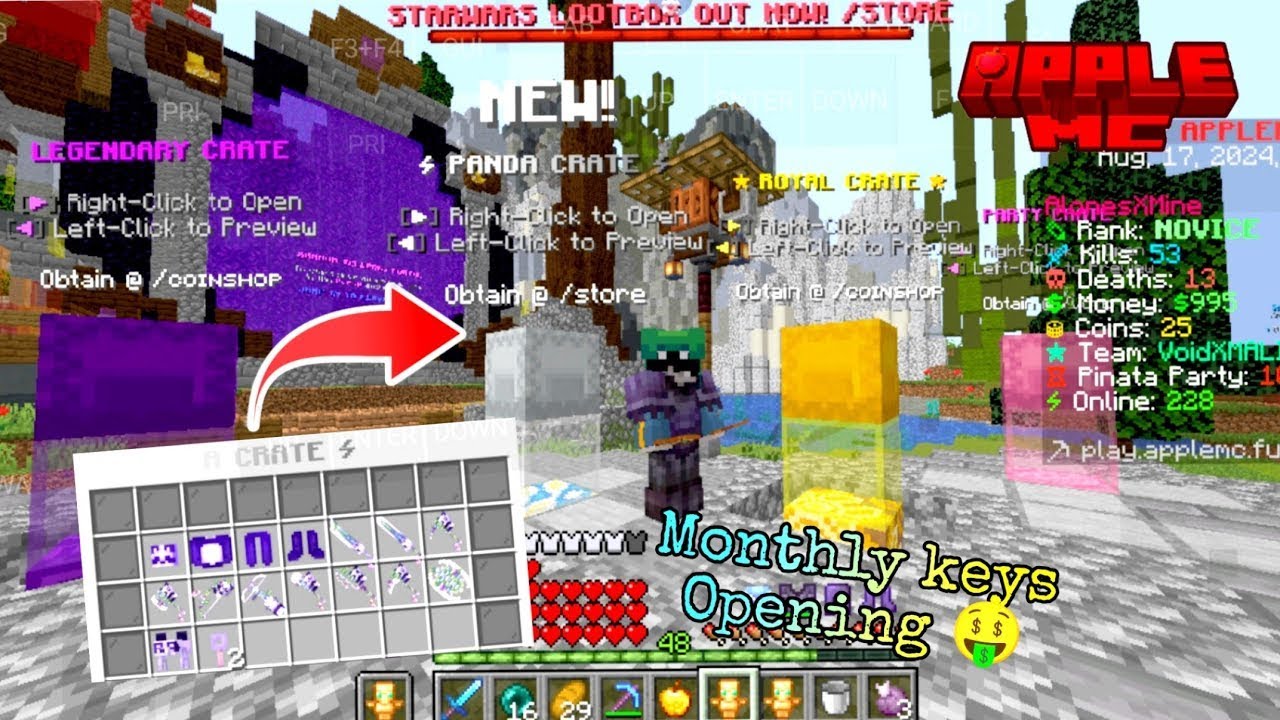 Opining Monthly Keys in GrapeSMPs2 | #GrapeSMP #AppleMC #Blockfun # ...