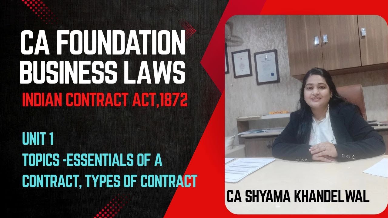 Indian Contract Act, 1872| Chapter 2, Unit 1|Essentials of a valid ...