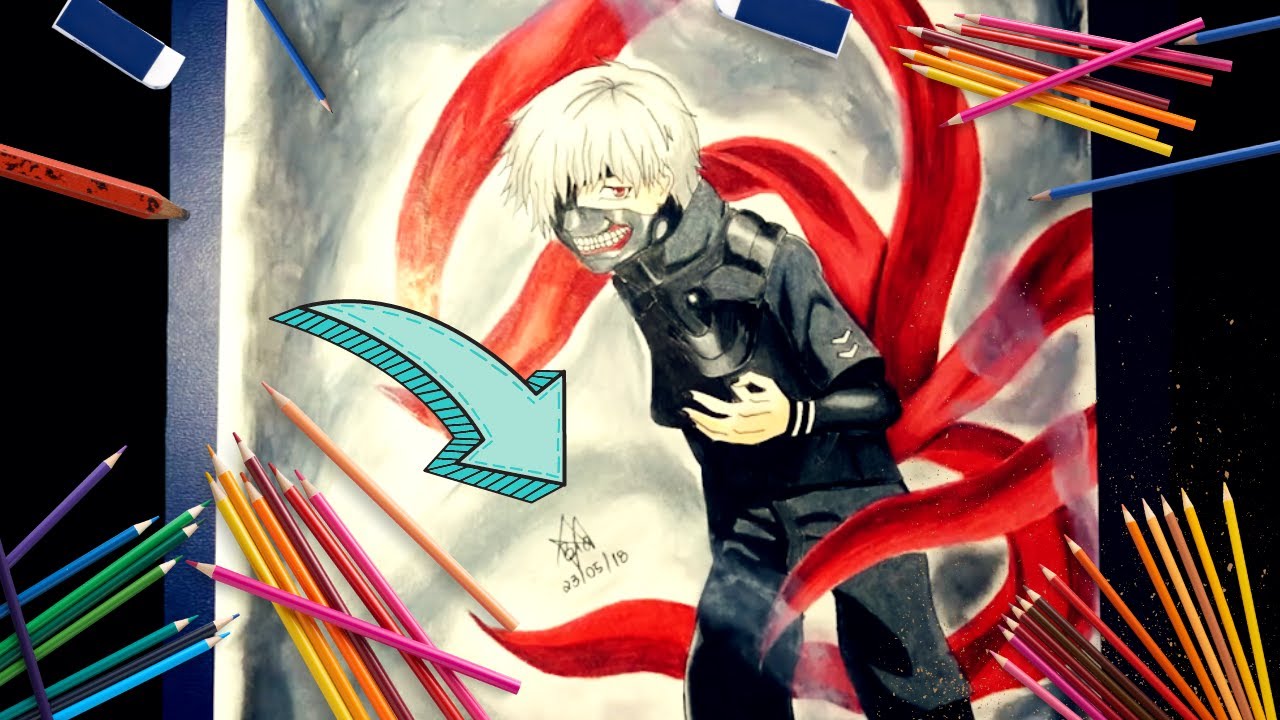 How to Draw KANEKI Ken [ Tokyo Ghoul ] - step by step | ပုံဆွဲနည်း ဝေဖန ...