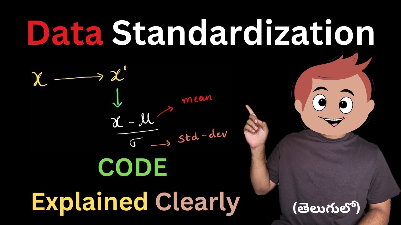 Standardization Code Explained in Telugu | Data Scaling | Data Pre-Processing - YouTube