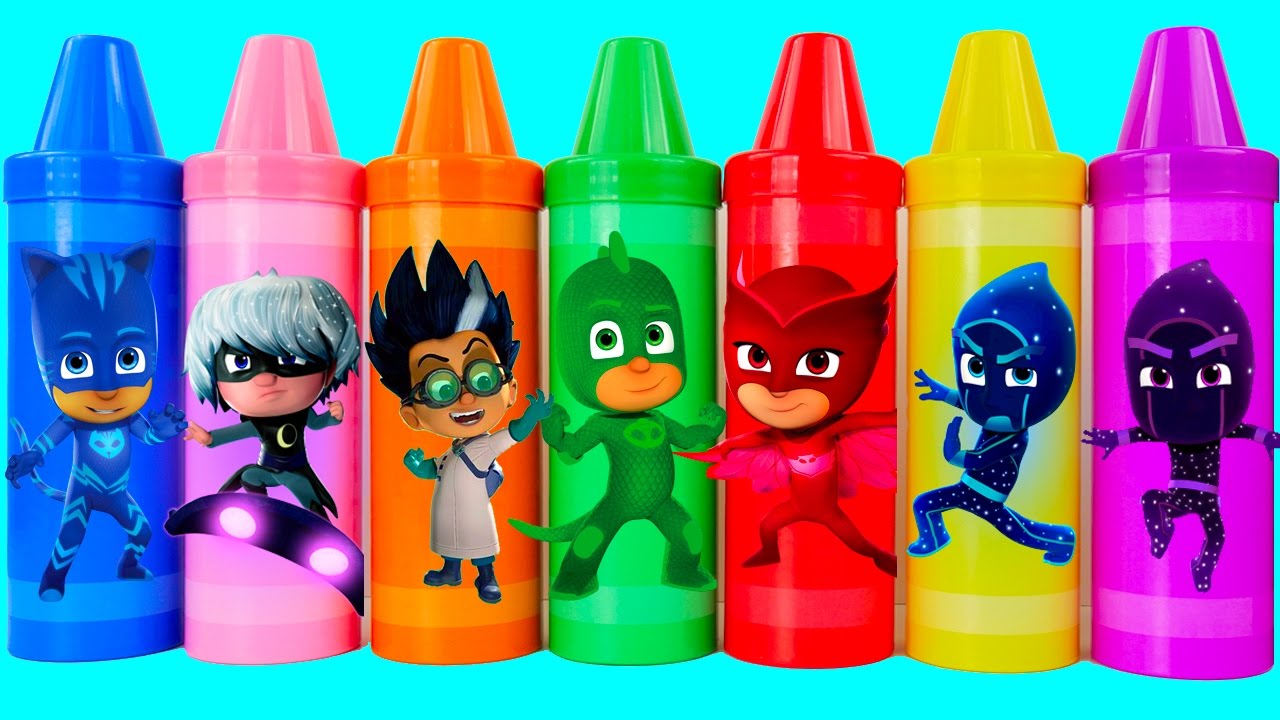 Masks PJ giant crayons - YouTube