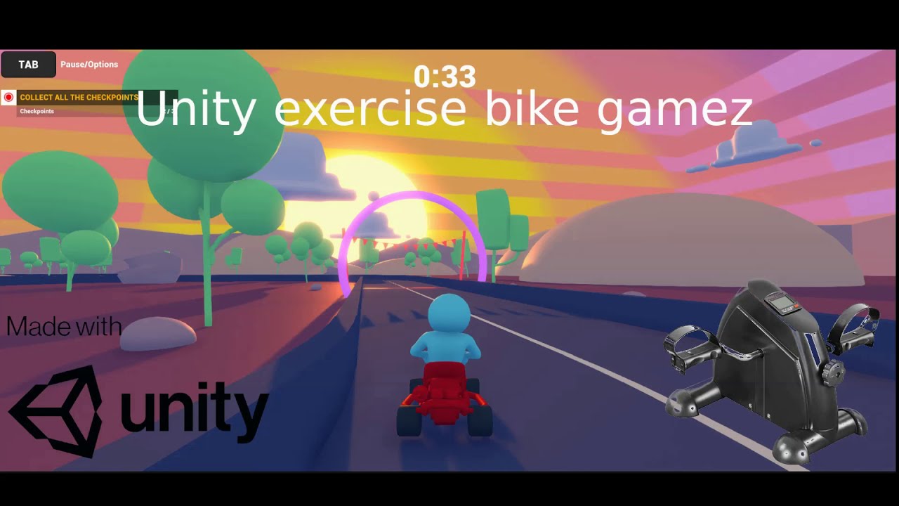 Unity exercise bike game - YouTube