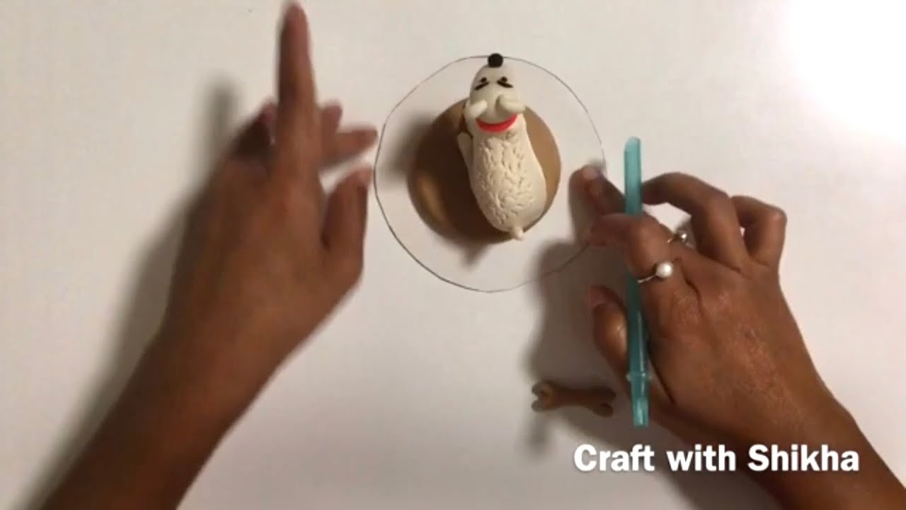:) How to make clay milou/snowy dog from Tintin craft easy DIY / clay ...
