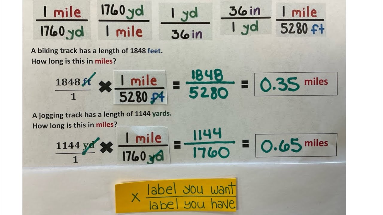 US customary length conversions involving dimensional analysis - YouTube