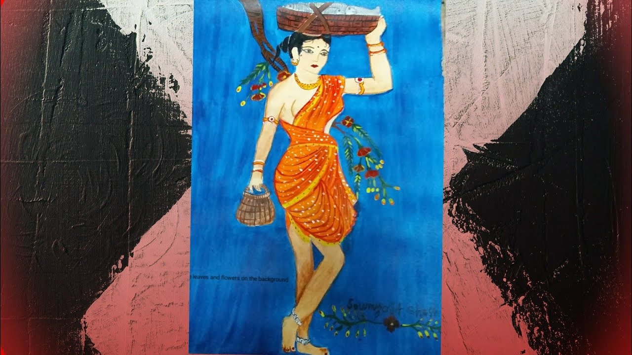 My first nirmal painting...how to draw nirmal painting step by step # ...