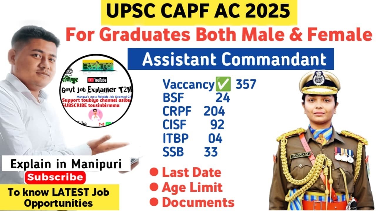 ASSISTANT COMMANDANT IN CAPF 2025 | BSF, CRPF, ITBP, CISF, SSB for ...