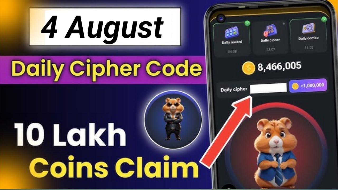Hamster Kombat daily cipher today 4 August | hamster kombat daily ...