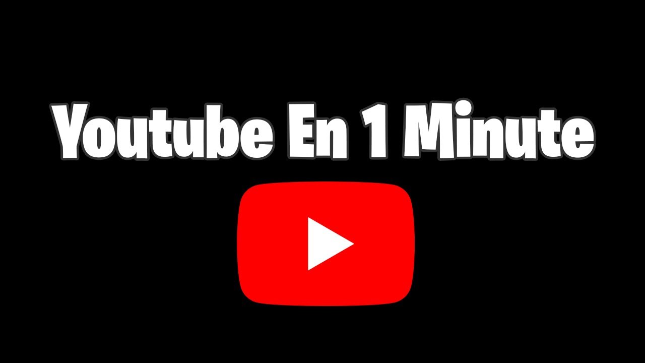 YOUTUBE EN 1 MINUTE - YouTube