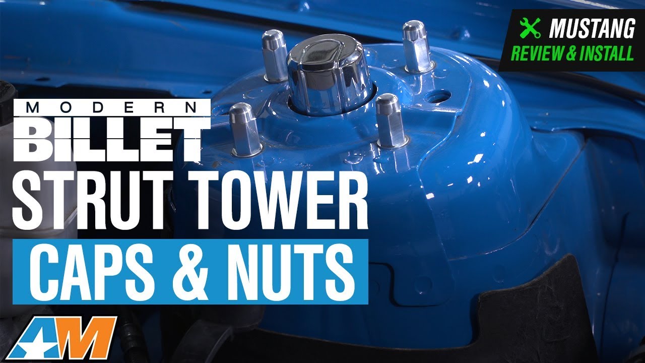 2005-2014 Mustang Modern Billet Chrome Strut Tower Caps & Nuts Review ...