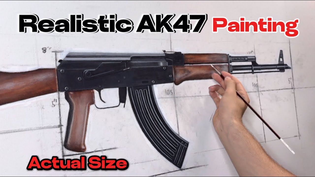 I PAINTED AN AK-47! (actual size!!) TIMELAPSE - YouTube