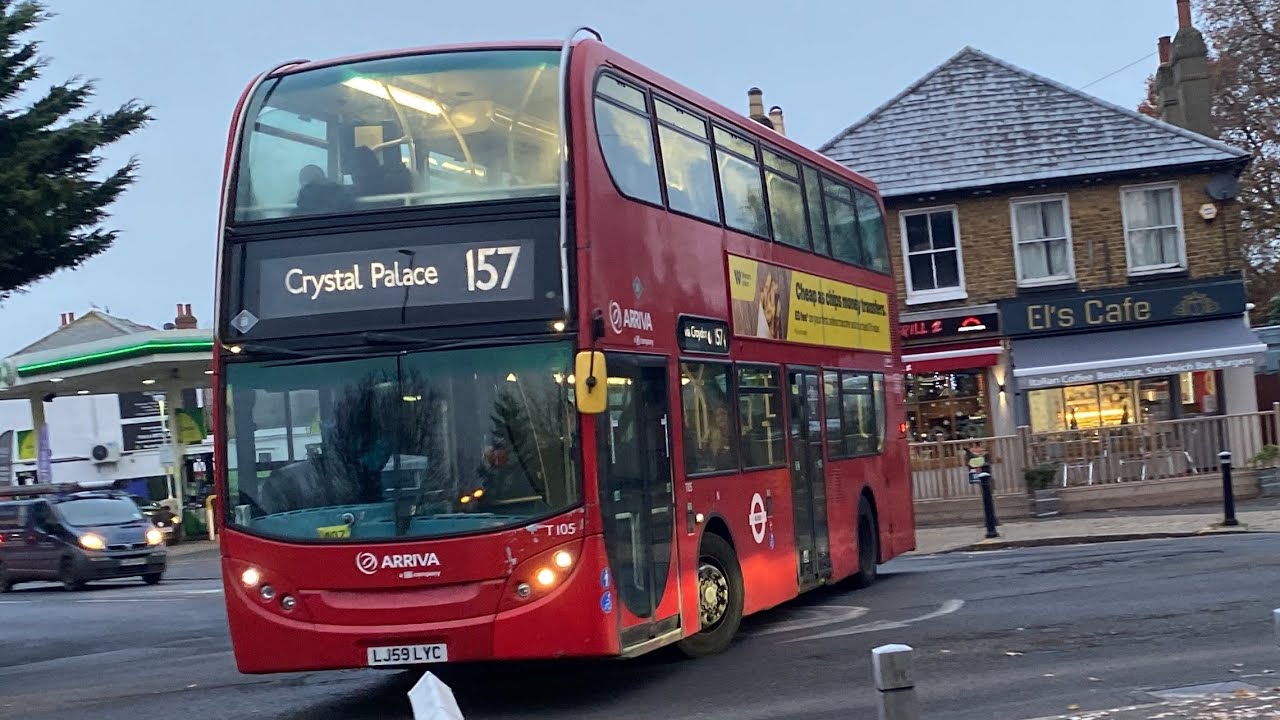 *Last Day* ADL Enviro400 Arriva London T105 LJ59LYC Route 157 Crystal ...