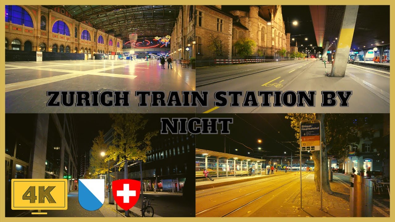 4K Zurich City Night Walk - Zurich Train Station To Langstrasse And ...