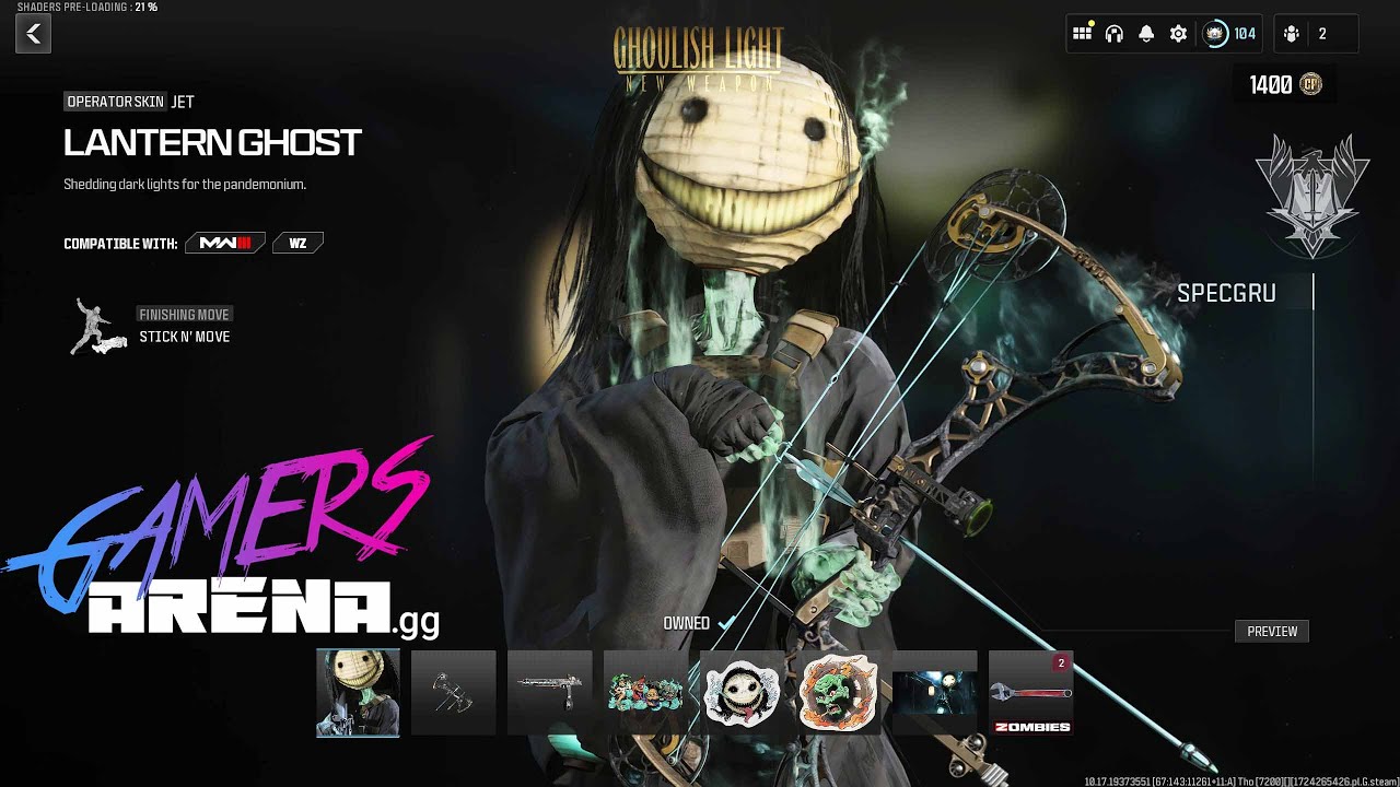 COD MW3 LANTERN GHOST - GHOULISH LIGHT Operator Bundle Hard Unlocked PS ...